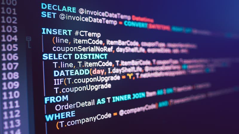 Sql Structured Query Language Code On Computer Monitor Stock Image Image Of Programming 6830