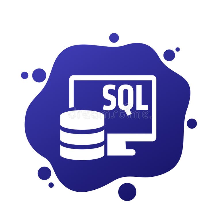 SQL Vector Icon with a Database and Computer Stock Vector ...