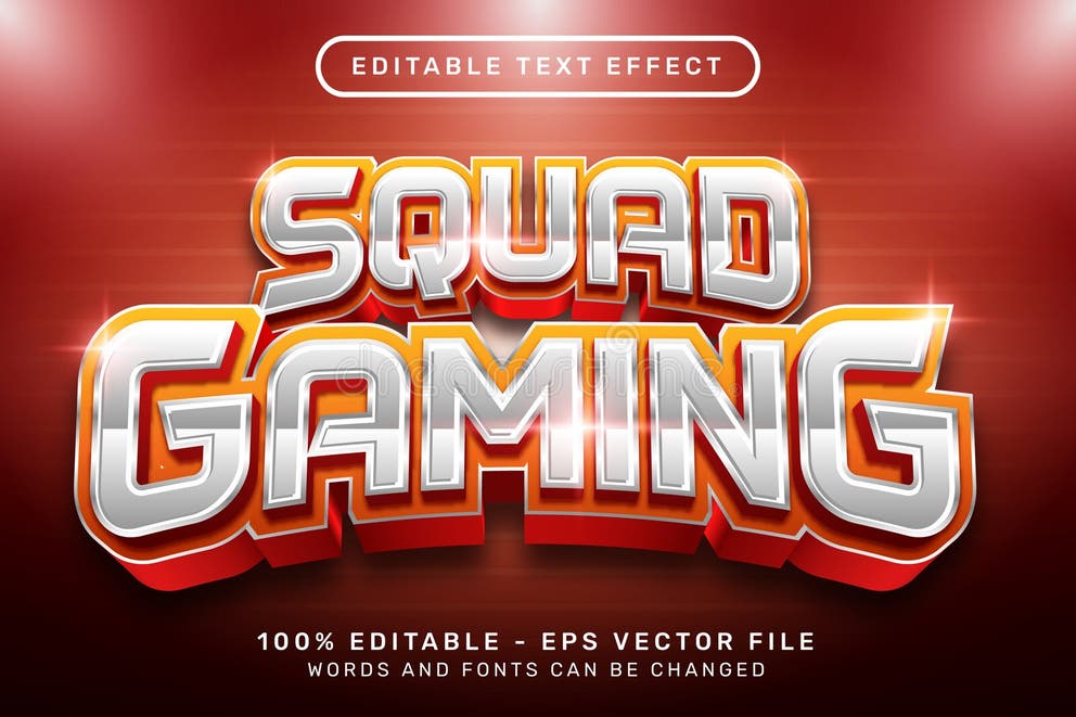 Squad Gaming Light Color 3d Text Effect and Editable Text Effect Stock ...