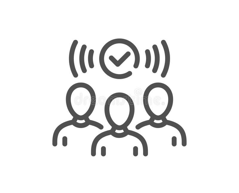 Squad Line Icon. Team Work Sign. Vector Stock Vector - Illustration of ...