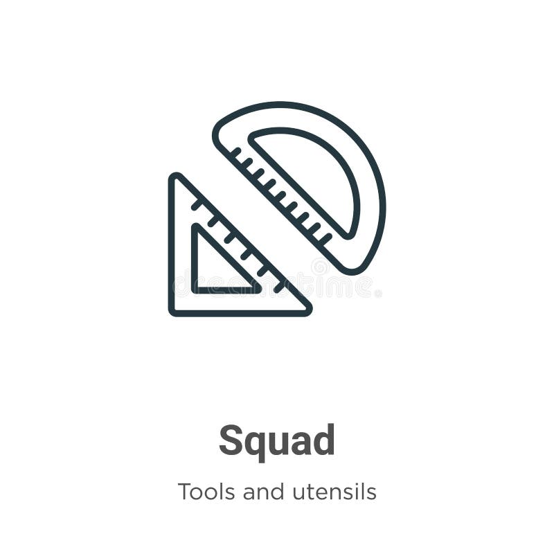 Outline Squad Vector Icon. Isolated Black Simple Line Element ...