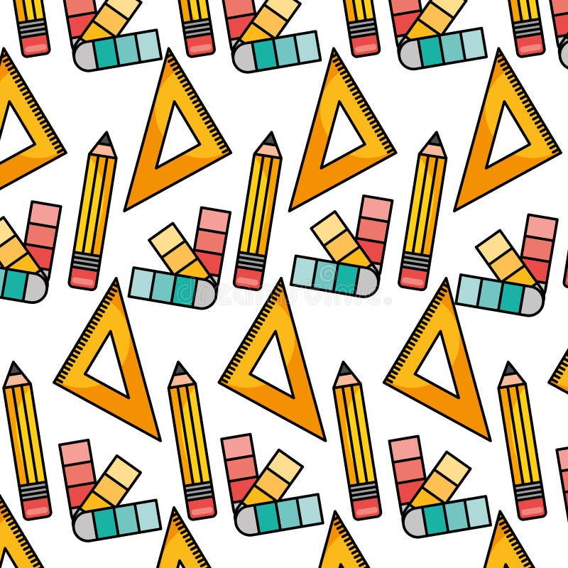 Box and Palette of Colors with Pencil Pattern Stock Photo - Image of ...