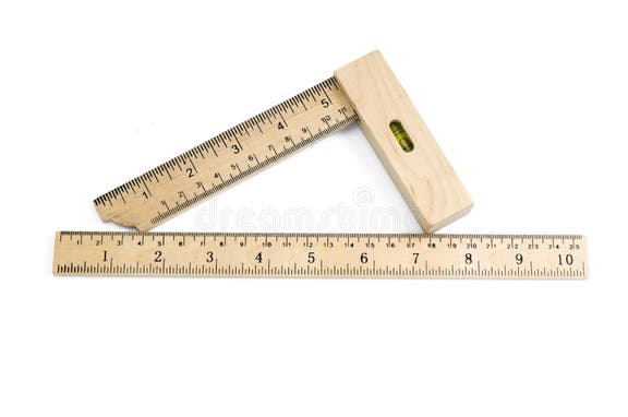 Squadra a Triangolo E Righello Di Legno Fotografia Stock - Immagine di ...