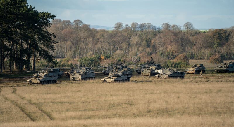 Military Tanks Moving in a Field Stock Image - Image of aggression ...