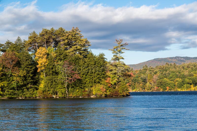 Squam Lake on an October Morning Stock Image - Image of lakeshore ...