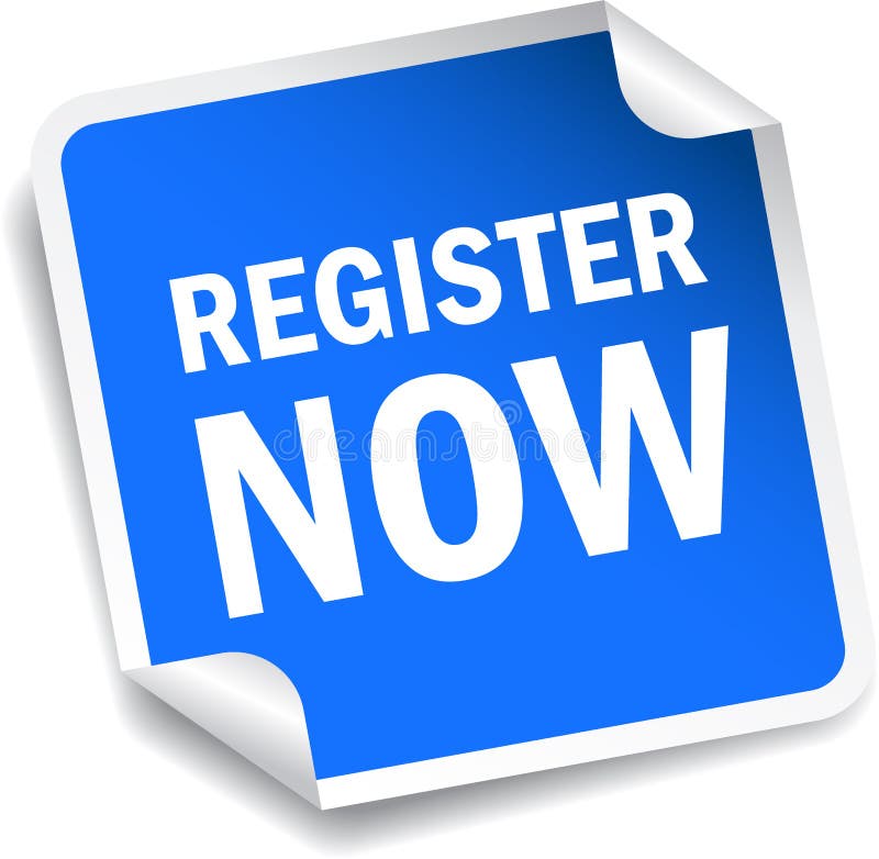 Register Now sticker stock vector. Illustration of isolated - 206741690