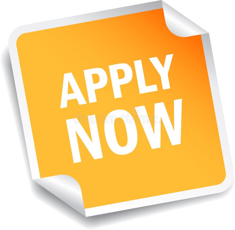 Apply now vector sticker stock illustration. Illustration of avail ...