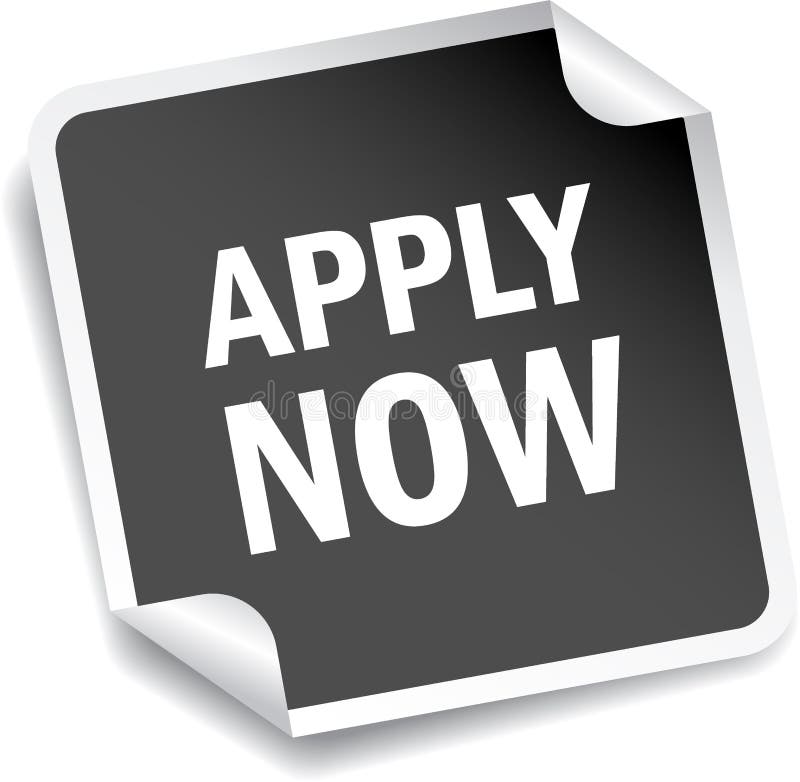 Apply now vector sticker stock illustration. Illustration of booking ...