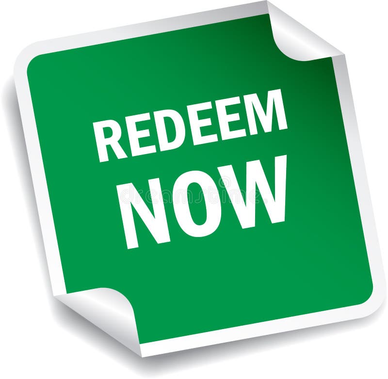 Redeem now vector sticker stock illustration. Illustration of color ...