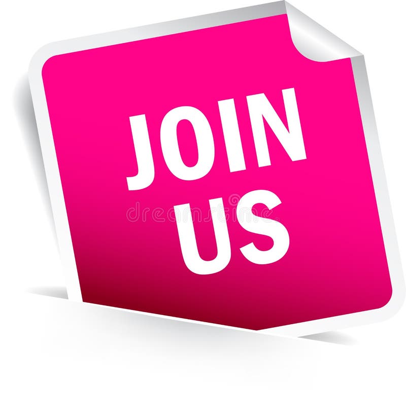 Join us vector sticker stock illustration. Illustration of curled ...