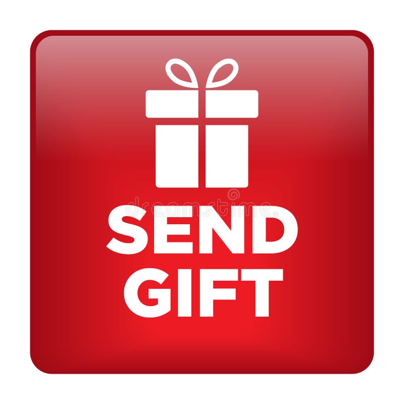Send Gift Icon Button on White Stock Illustration - Illustration of ...