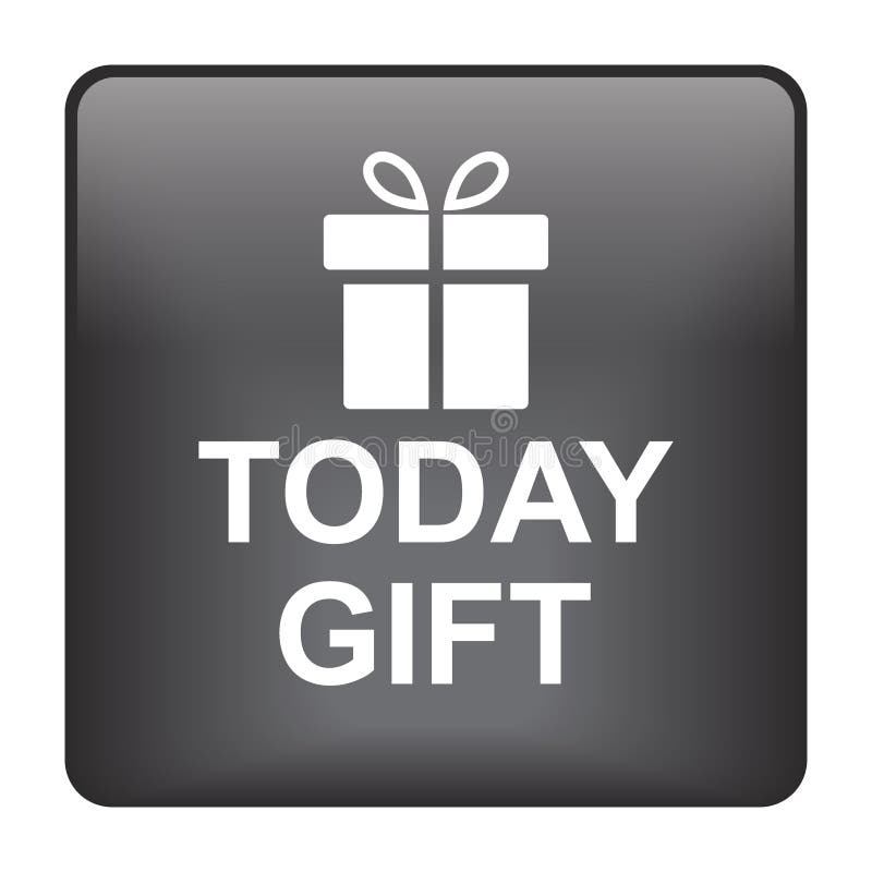 Today Gift Icon Button on White Stock Illustration - Illustration of ...