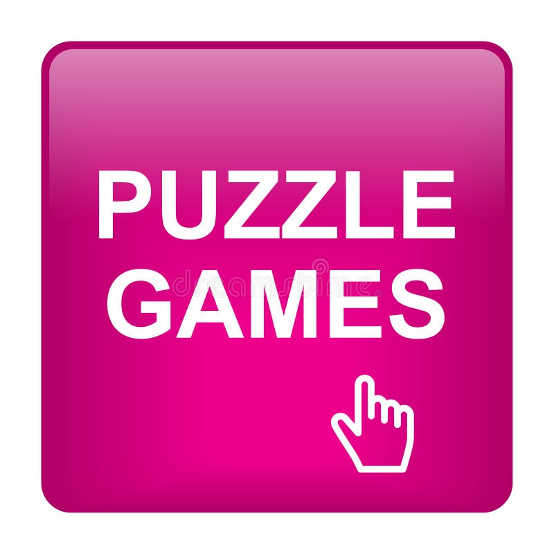 Puzzle Games Icon Button on White Stock Illustration - Illustration of ...