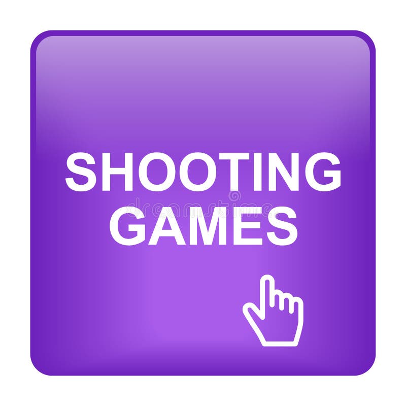 Shooting Games Icon Button on White Stock Illustration - Illustration ...