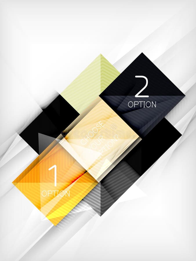 Square Abstract Background with Option Elements, Paper Design Style ...