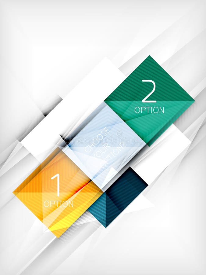 Square Abstract Background with Option Elements, Paper Design Style ...