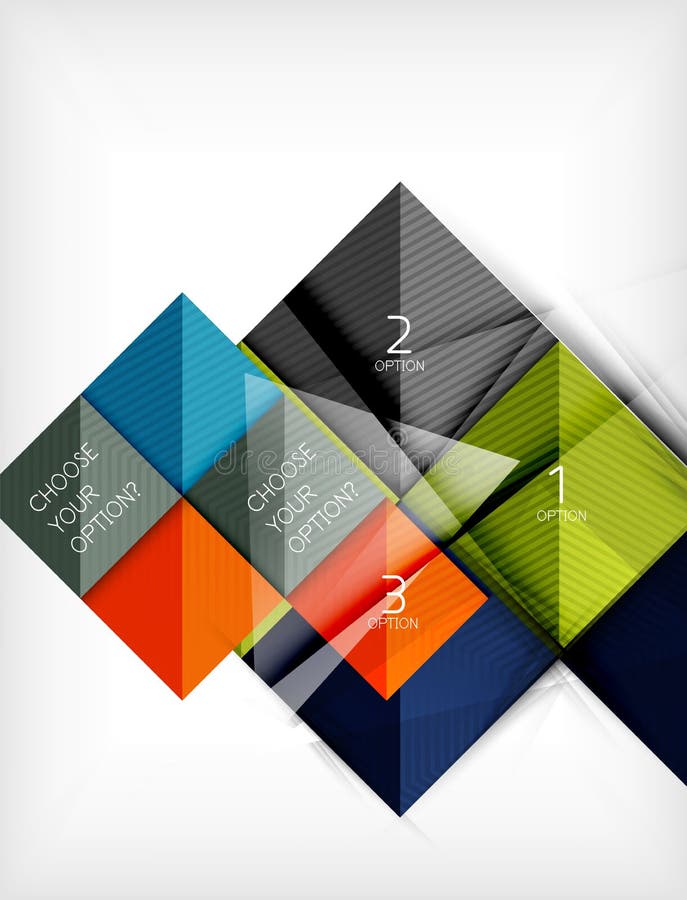 Square Abstract Background with Option Elements, Paper Design Style ...