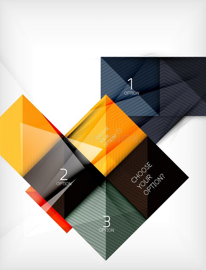 Square Abstract Background with Option Elements, Paper Design Style ...