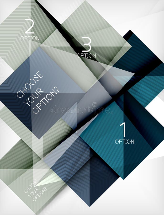 Square Abstract Background with Option Elements, Paper Design Style ...