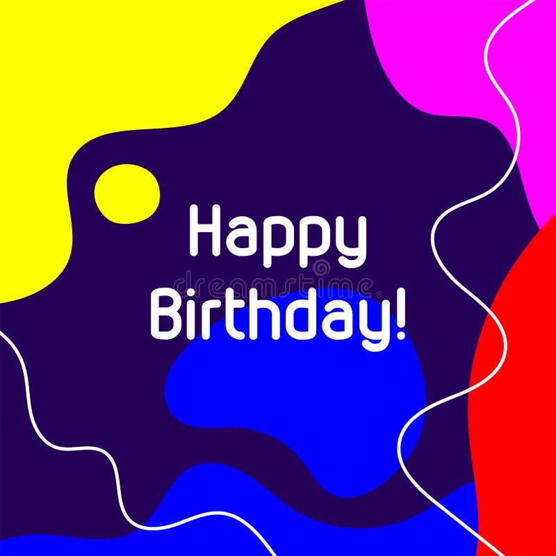 Square Abstract Background with Text Happy Birthday! Stock Vector ...