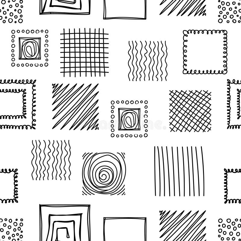 Abstract Black and White Shapes Seamless Pattern Matisse Style ...