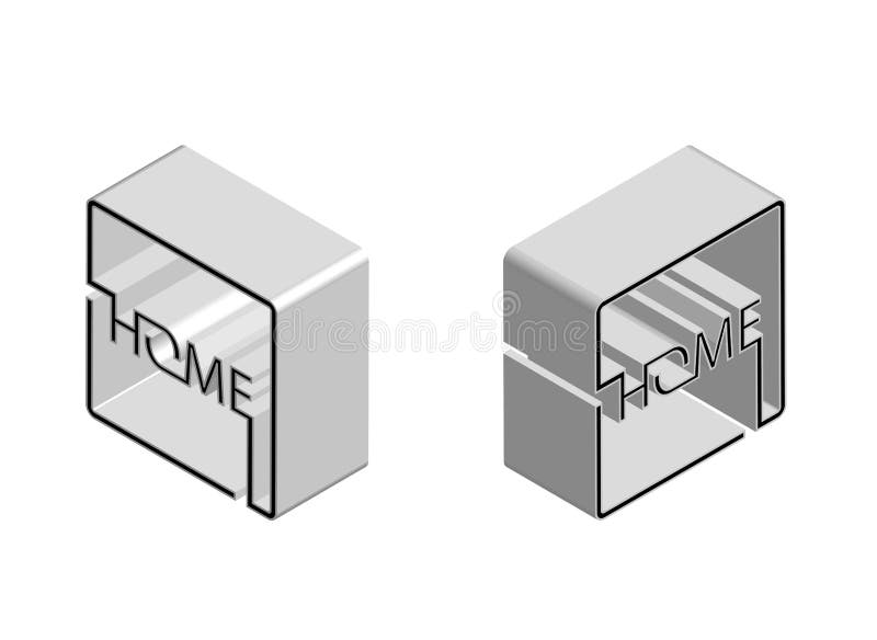 Square Abstract Vector House Logo in Isometric Style Stock Vector ...