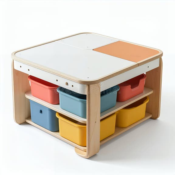 Kids Activity Table with Brightly Colored Storage Bins for Creative ...