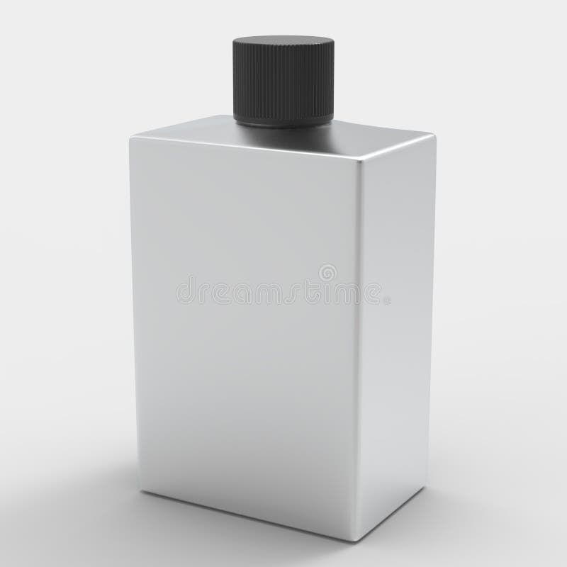 Square aluminum bottle stock illustration. Illustration of rectangle ...