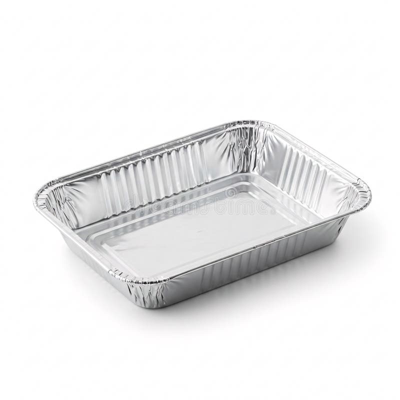 Square Aluminum Disposable Baking Pan Isolated on White Background ...