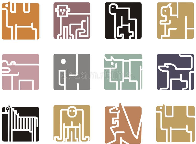 Cute Animal Icons stock vector. Illustration of font, tedy - 2001984