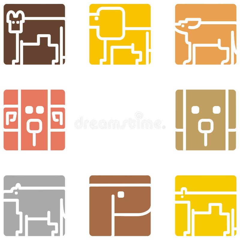 Cute Animal Icons stock vector. Illustration of doggy - 2001978