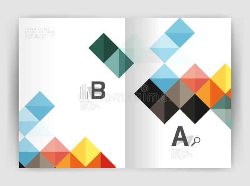 Square Annual Report Brochure A4 Print Template Stock Illustration ...