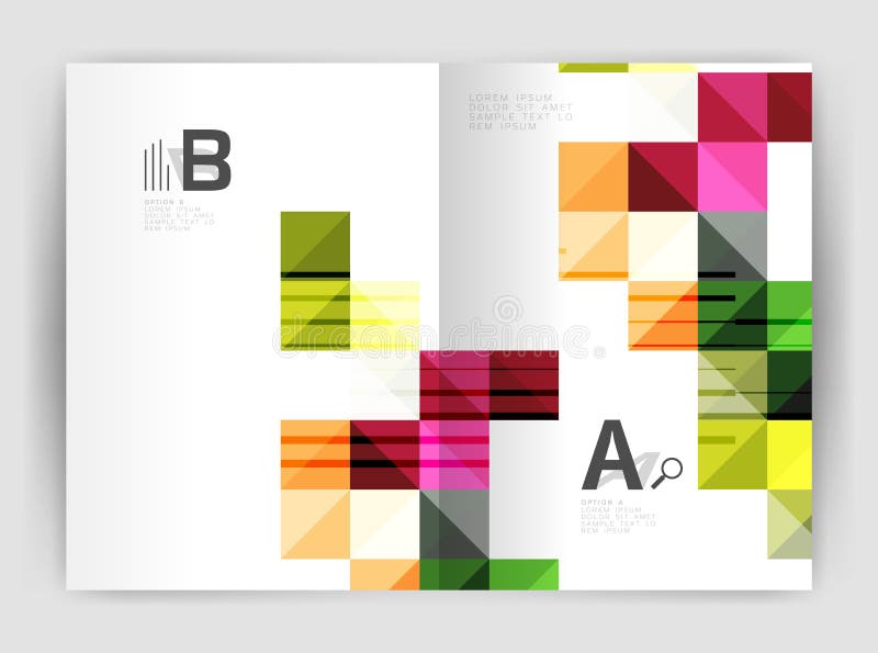 Square Annual Report Brochure A4 Print Template Stock Illustration ...