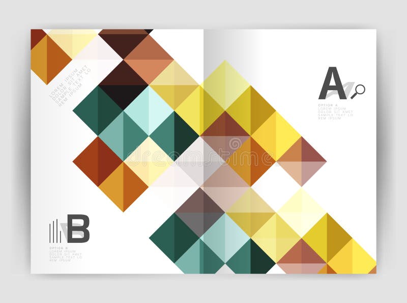 Square Annual Report Brochure A4 Print Template Stock Illustration ...