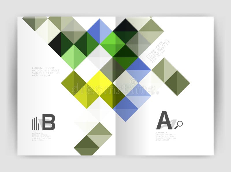 Square Annual Report Brochure A4 Print Template Stock Illustration ...