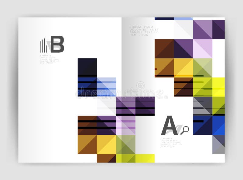 Square Annual Report Brochure A4 Print Template Stock Illustration ...