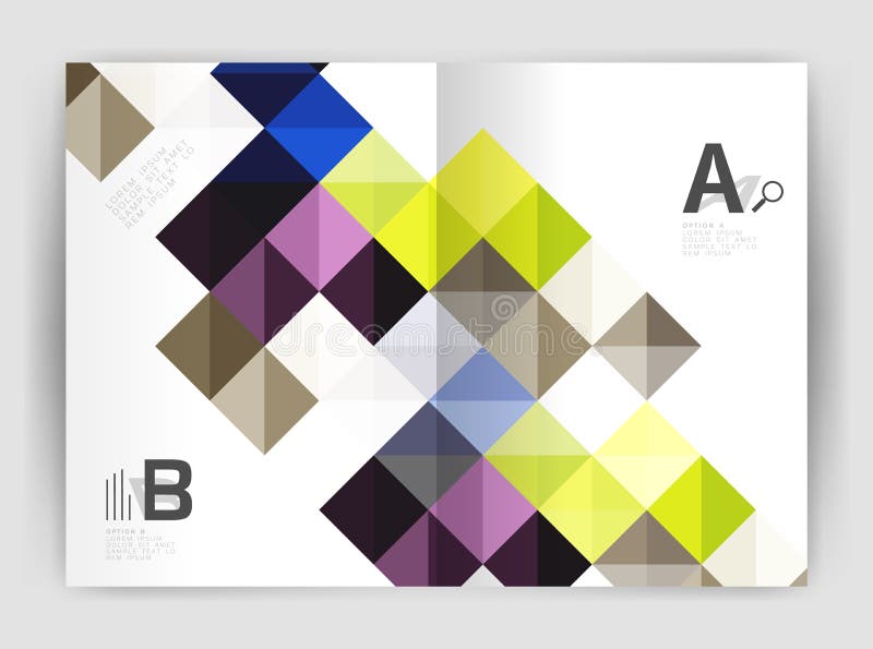 Square Annual Report Brochure A4 Print Template Stock Illustration ...