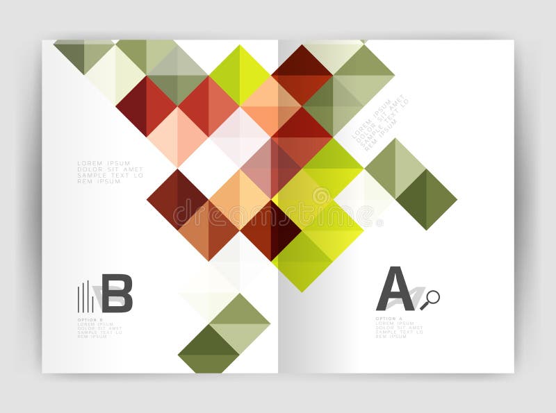 Square Annual Report Brochure A4 Print Template Stock Illustration ...