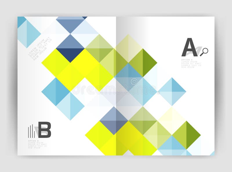 Square Annual Report Brochure A4 Print Template Stock Illustration ...