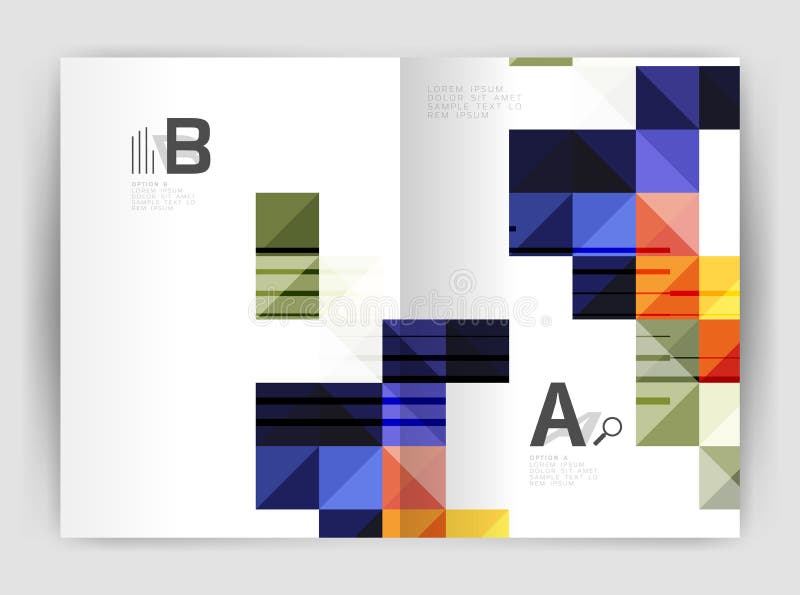Square Annual Report Brochure A4 Print Template Stock Illustration ...