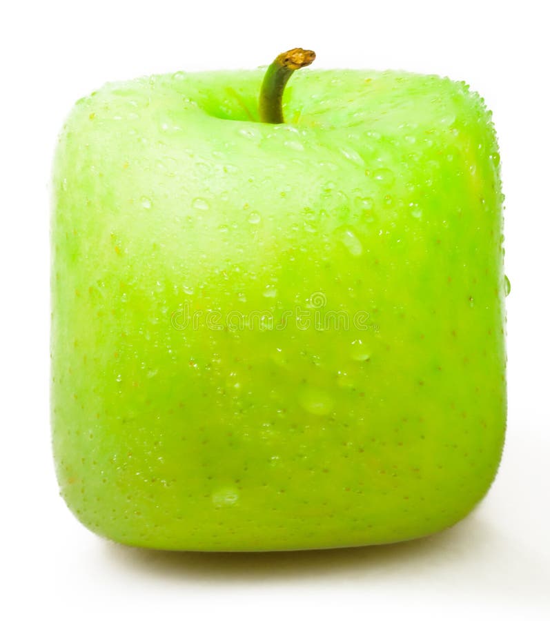 Square Apple on a White Background. Stock Image - Image of apple, smith ...