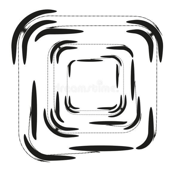Square Arc Figure. Abstract Geometry Loop. Bold Vector Shape. Central ...