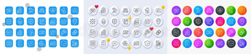 Square Area, Leadership and Messenger Mail Line Icons. for Web App ...