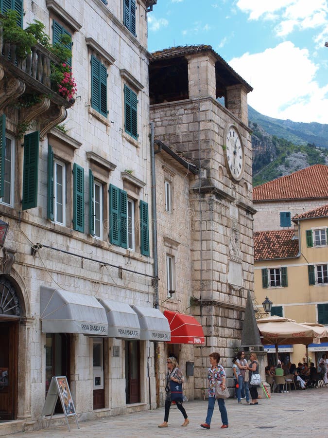 Square of Arms, Kotor, Montenegro Editorial Image - Image of tourists ...