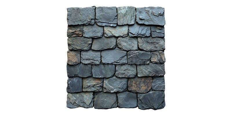 Square Arrangement of Gray Slate Stones Isolated on Transparent ...