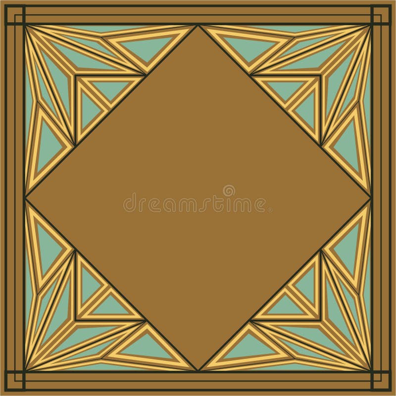 Square art deco ornament stock vector. Illustration of geometric ...