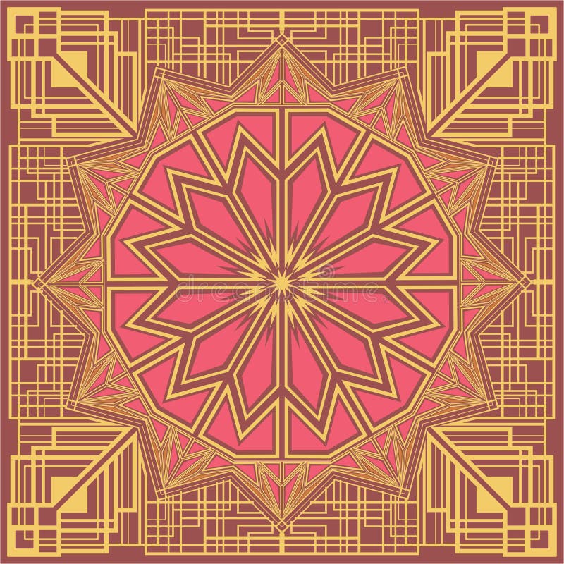 Square art deco ornament stock vector. Illustration of artwork - 192601754
