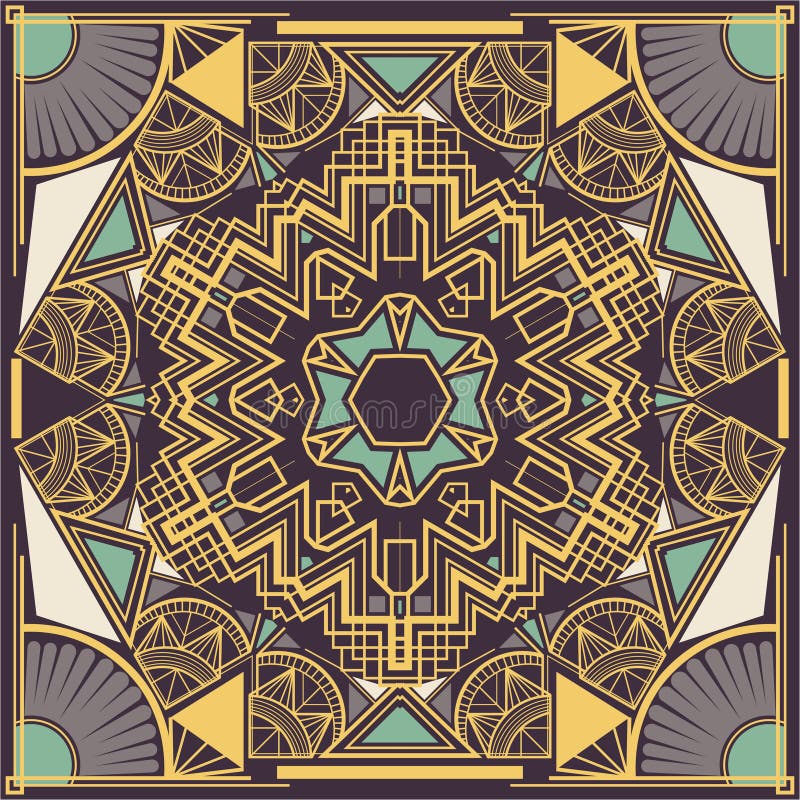 Square Art Deco Border stock vector. Illustration of blue - 35868860