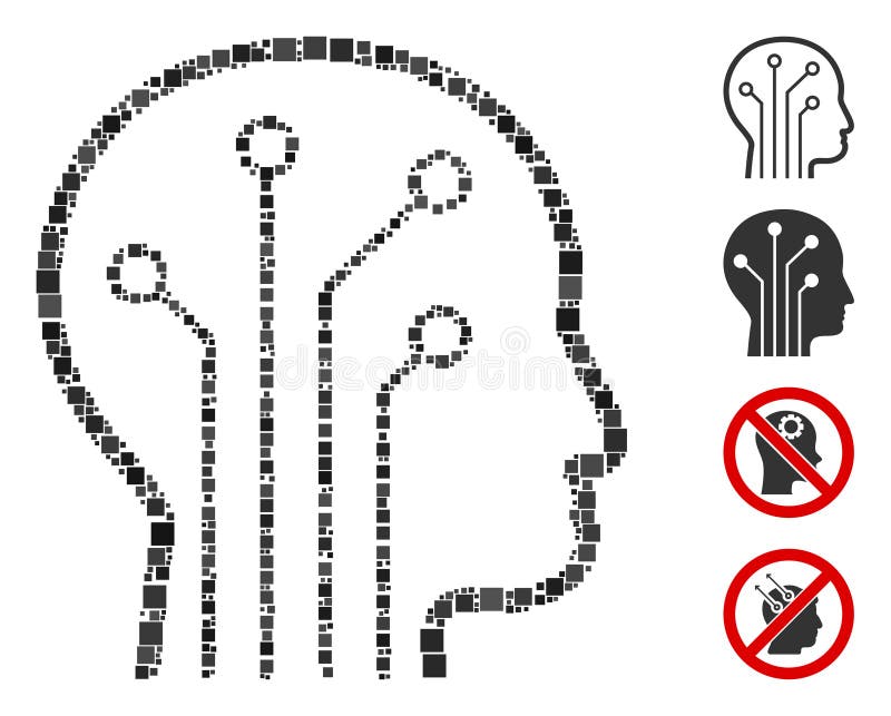 Square Artificial Intelligence Icon Vector Mosaic Stock Vector ...
