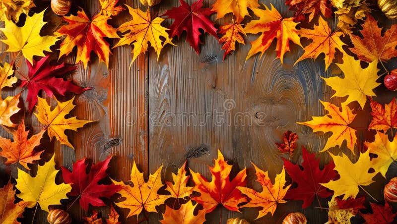 Square Autumn Background Featuring Fall Leaves a Flat Lay with ...